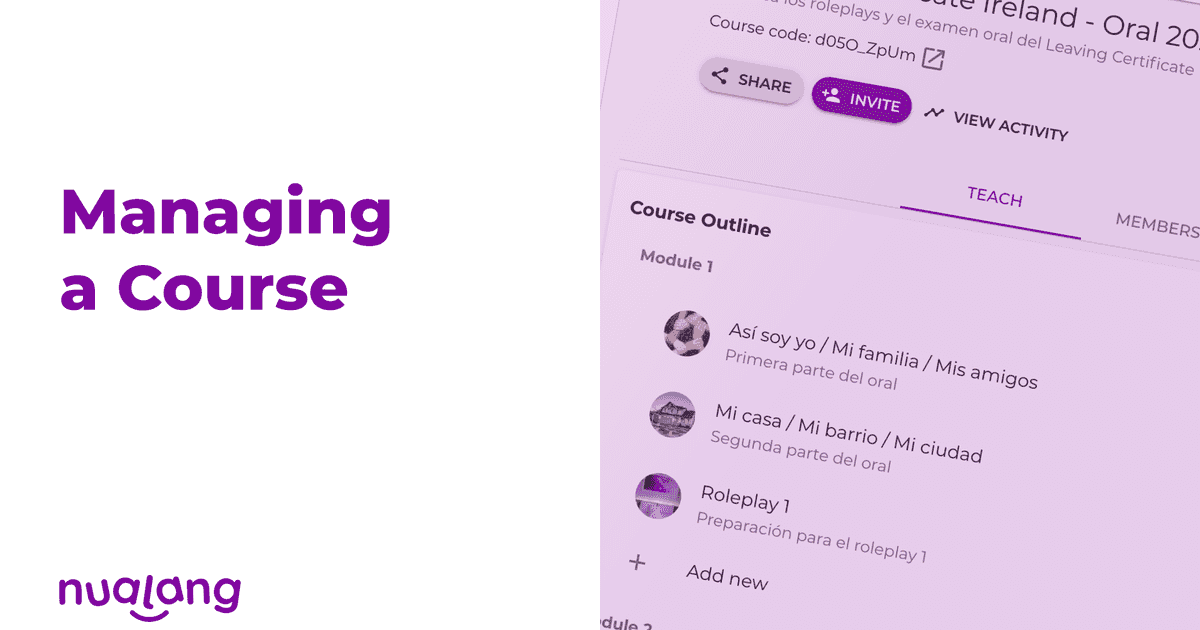 Managing a Course | Guide